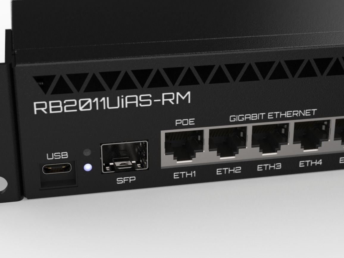 Mikrotik Routerboard RB2011 UiAS-RM Rackmount Router 3D model | CGTrader