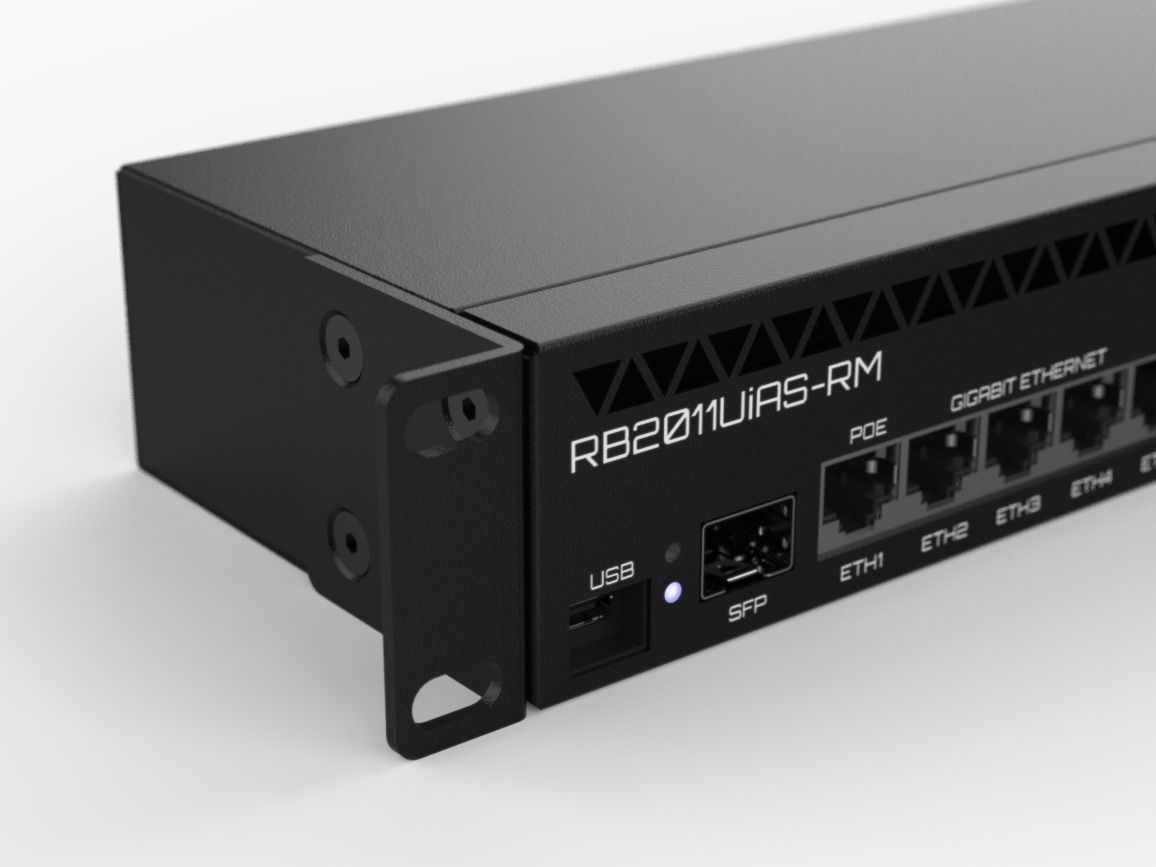 Mikrotik Routerboard RB2011 UiAS-RM Rackmount Router 3D model | CGTrader