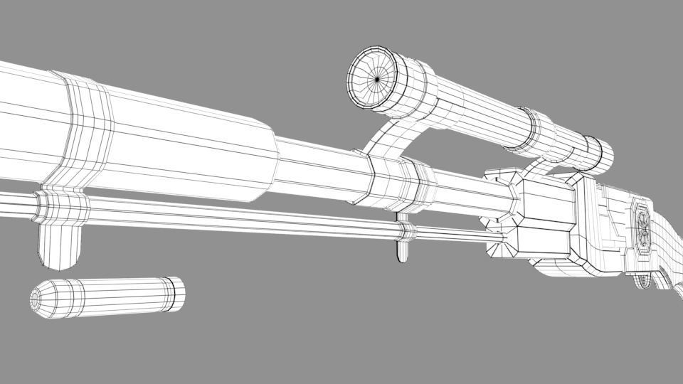 3D model Star Wars The Mandolorian Amban Rifle VR / AR / low-poly ...