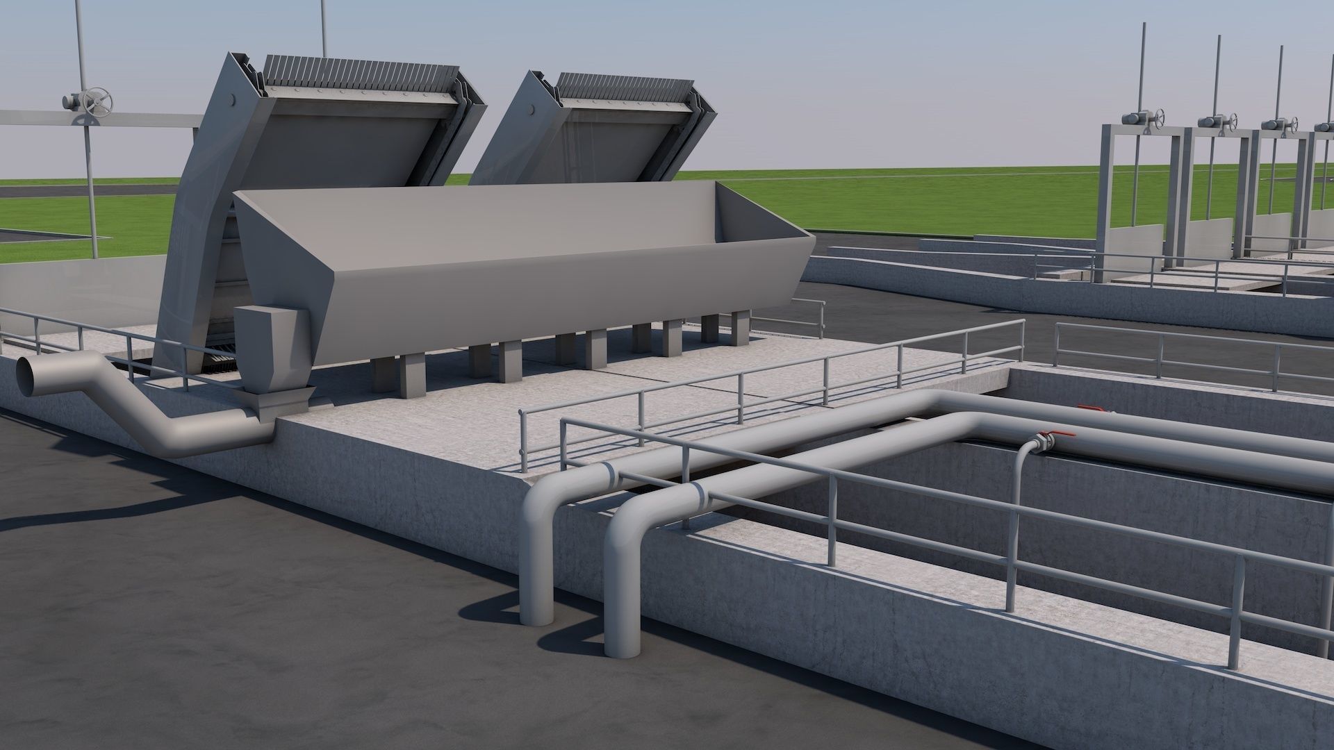 Water Waste and Sewage Treatment Plant 3D model | CGTrader