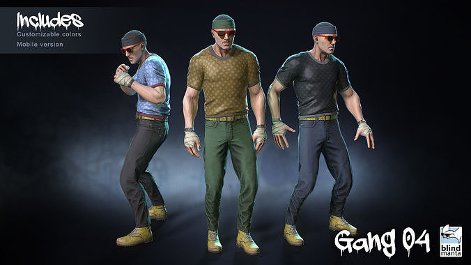 3D model Male Gang 04 VR / AR / low-poly | CGTrader