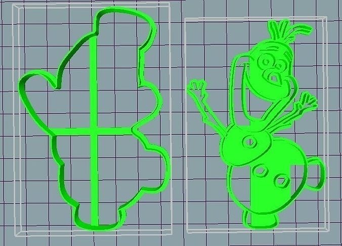 Olaf frozen cookie cutter 3D model 3D printable | CGTrader