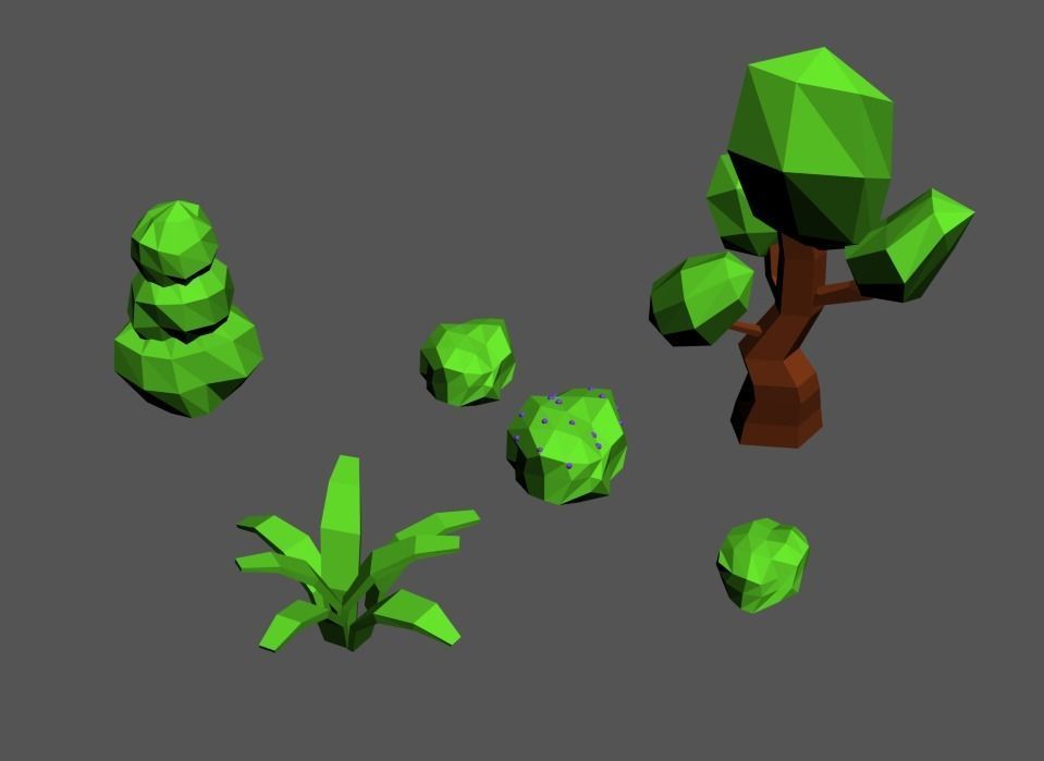 3D model Foliage Pack Low Poly VR / AR / low-poly | CGTrader