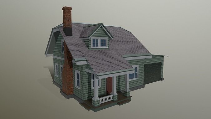 3D model Suburban House VR / AR / low-poly | CGTrader