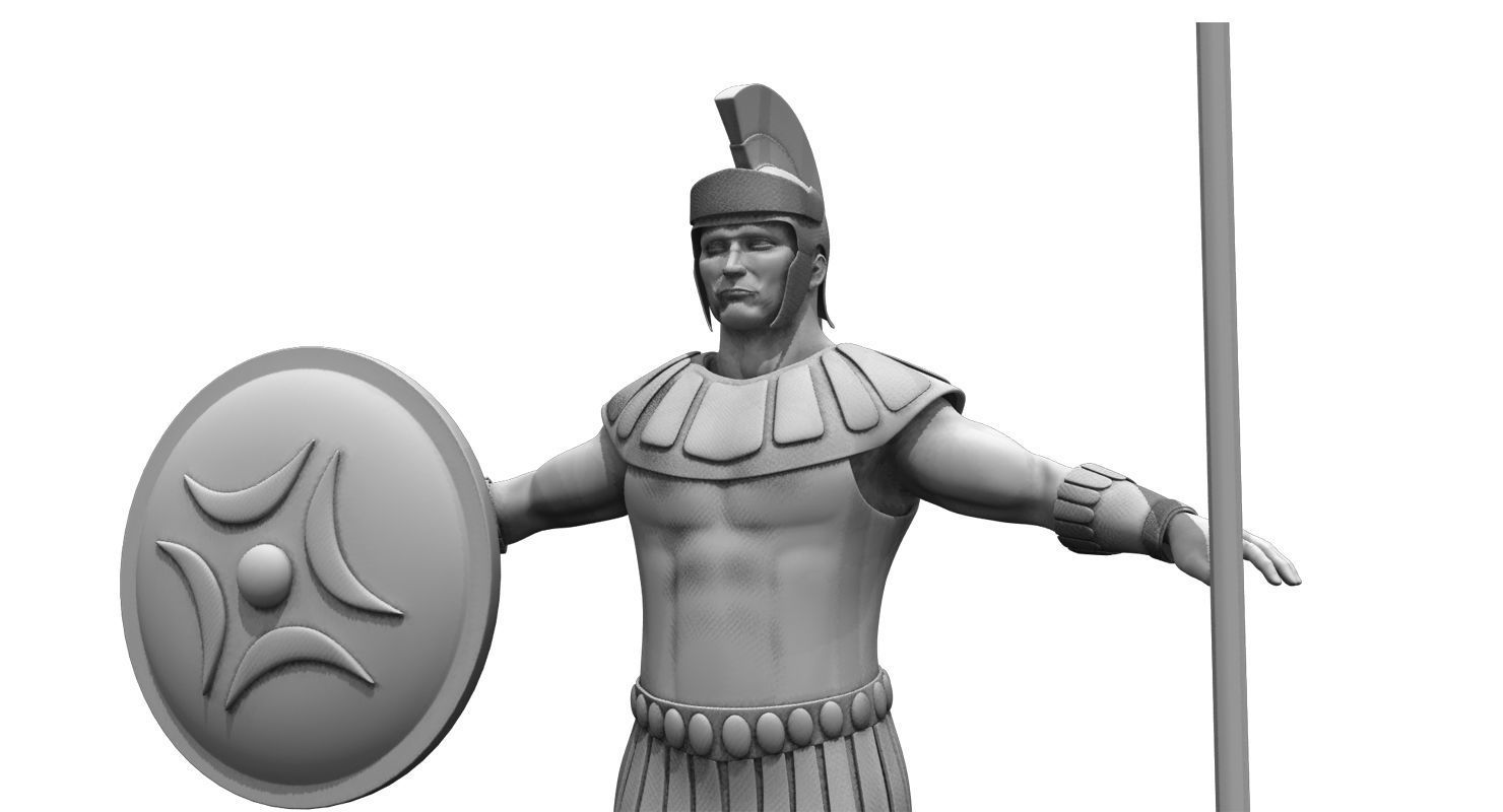 spartan 3d model three warriors with spears and shields 3D model | CGTrader