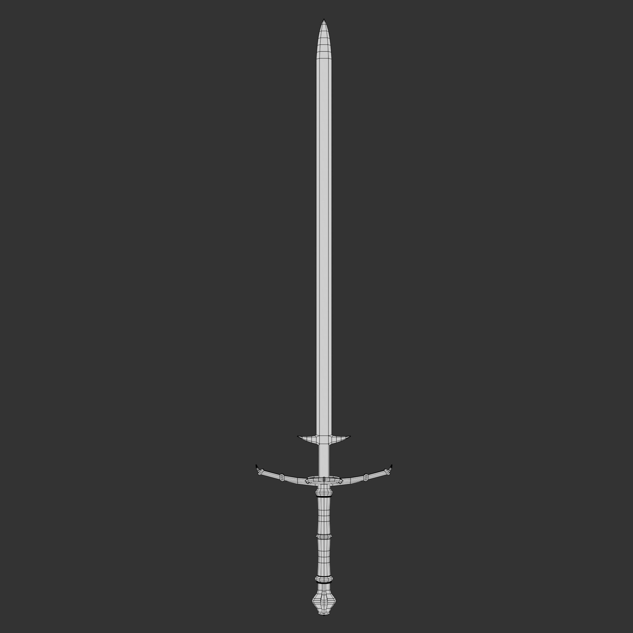 3D model Zweihander two-handed sword with color variations VR / AR ...