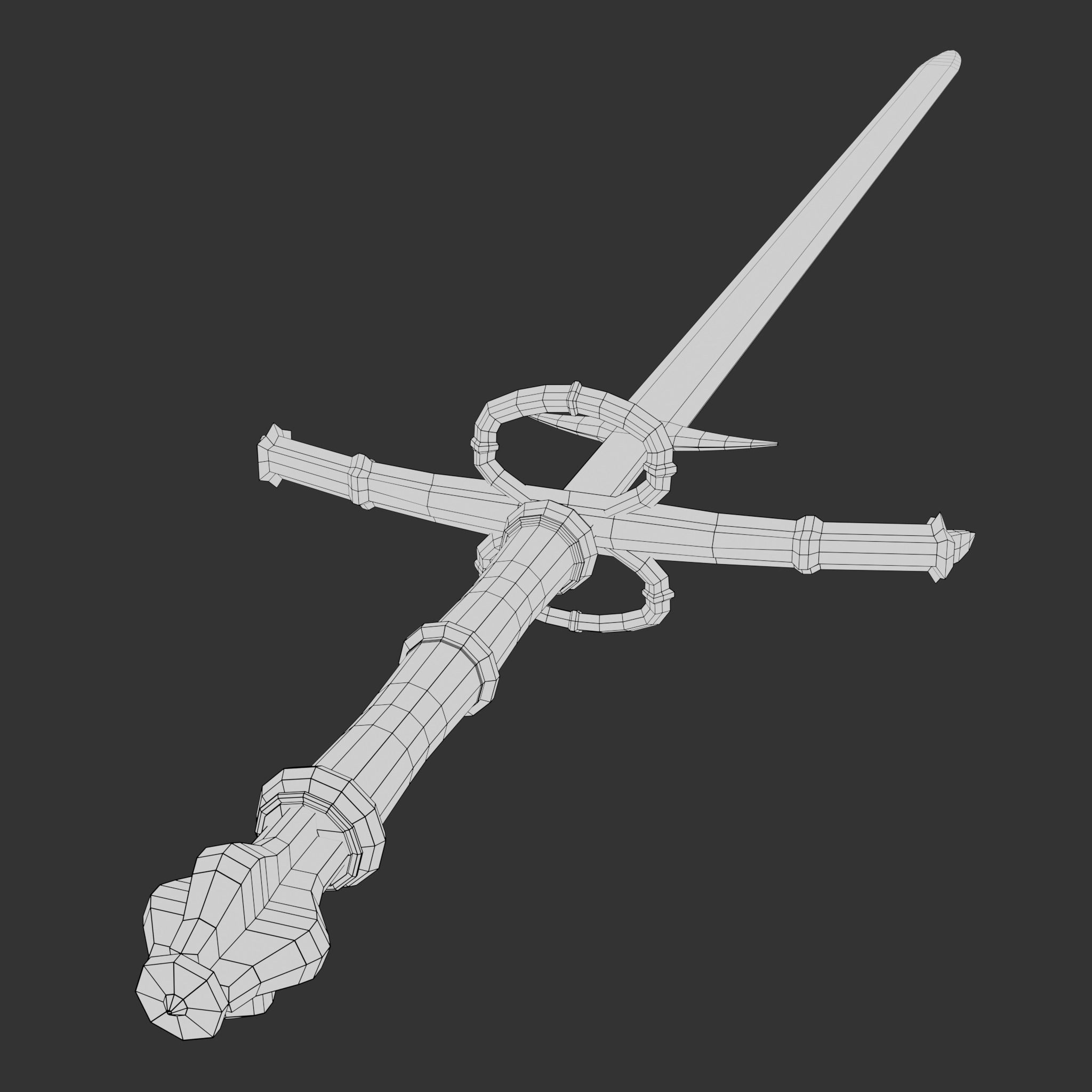 3D model Zweihander two-handed sword with color variations VR / AR ...