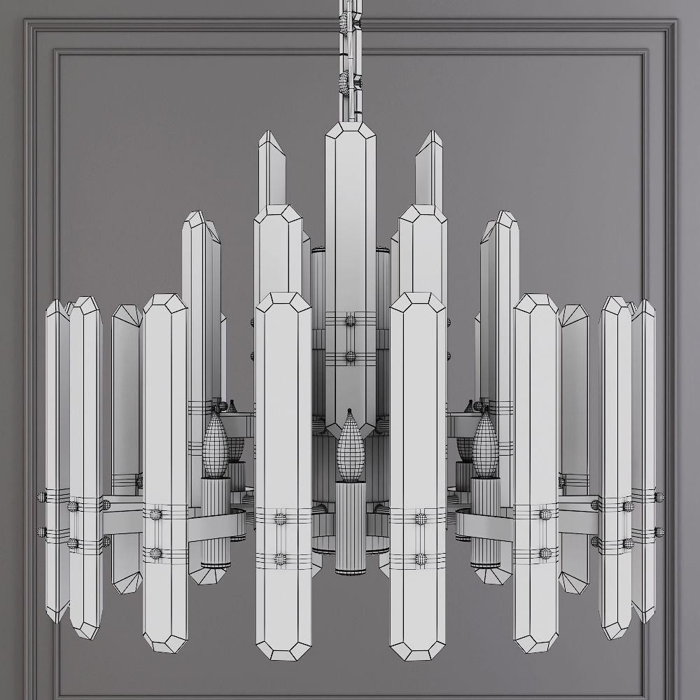 Restoration Hardware BONNINGTON 3-TIER CHANDELIER 24 Black 3D model ...