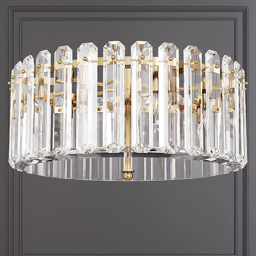 Restoration Hardware BONNINGTON LARGE FLUSH MOUNT Brass 3D model | CGTrader