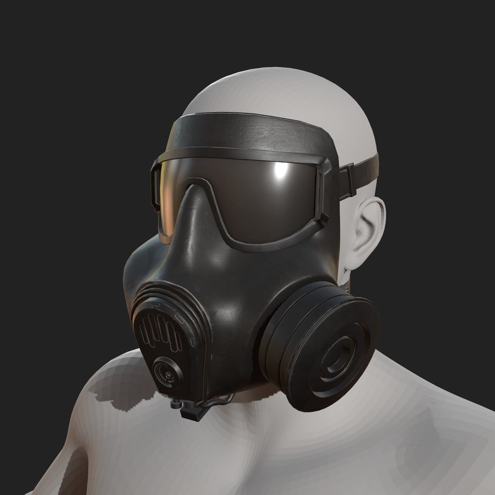 3D model Gas mask helmet scifi protection space millitary fantasy human ...
