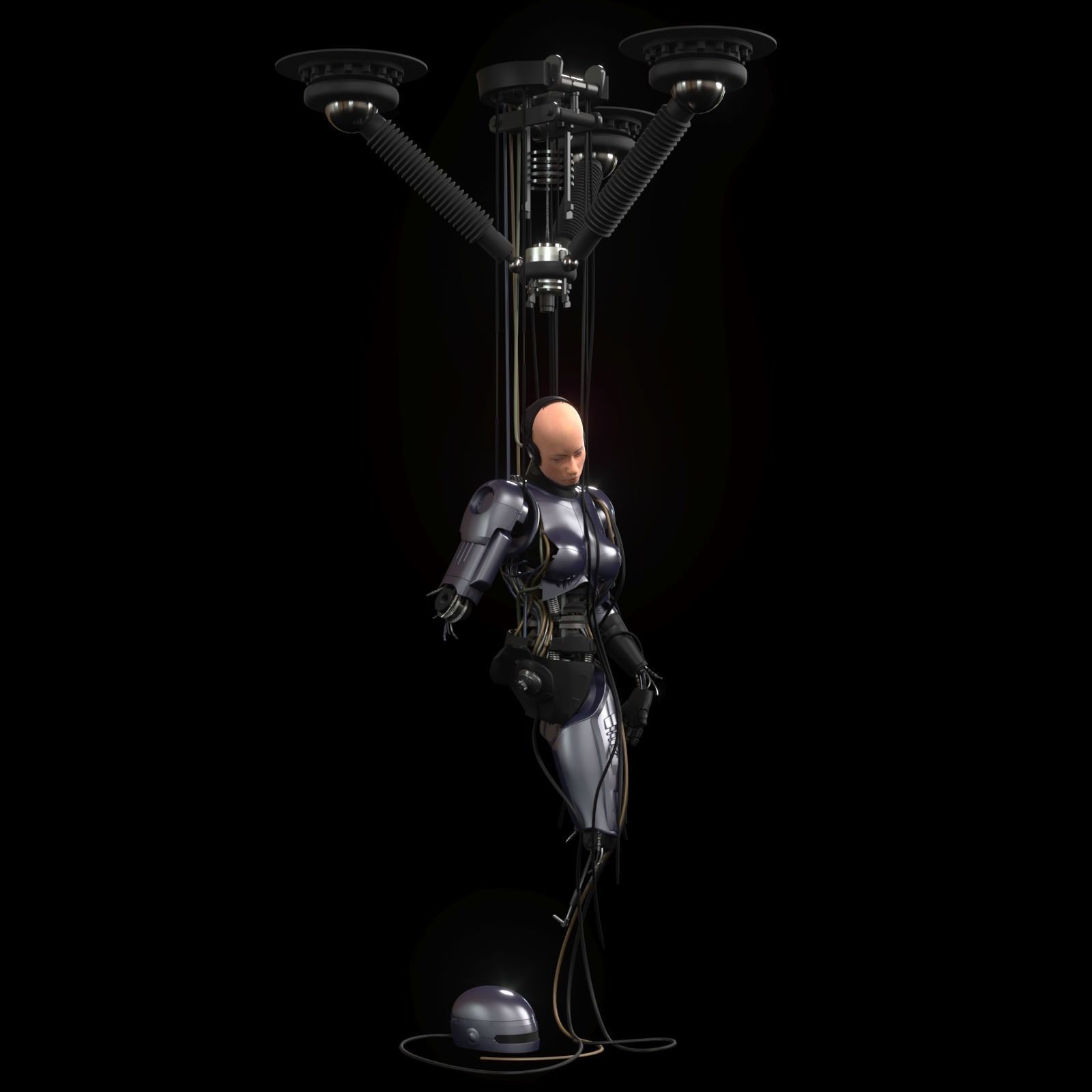 Broken robot girl 3D model | CGTrader