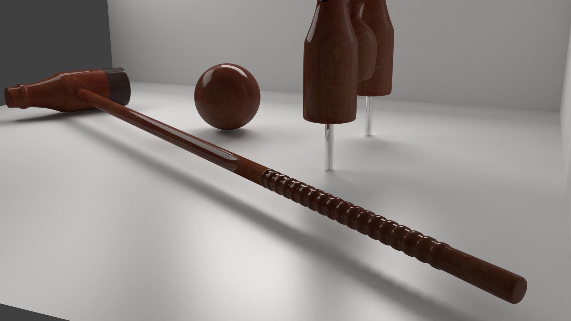 Woodball Equipment - Ball Mallet and Gate 3D model | CGTrader