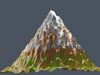 3D model Low Poly Mountain with Snow on top and Green on bottom VR / AR ...