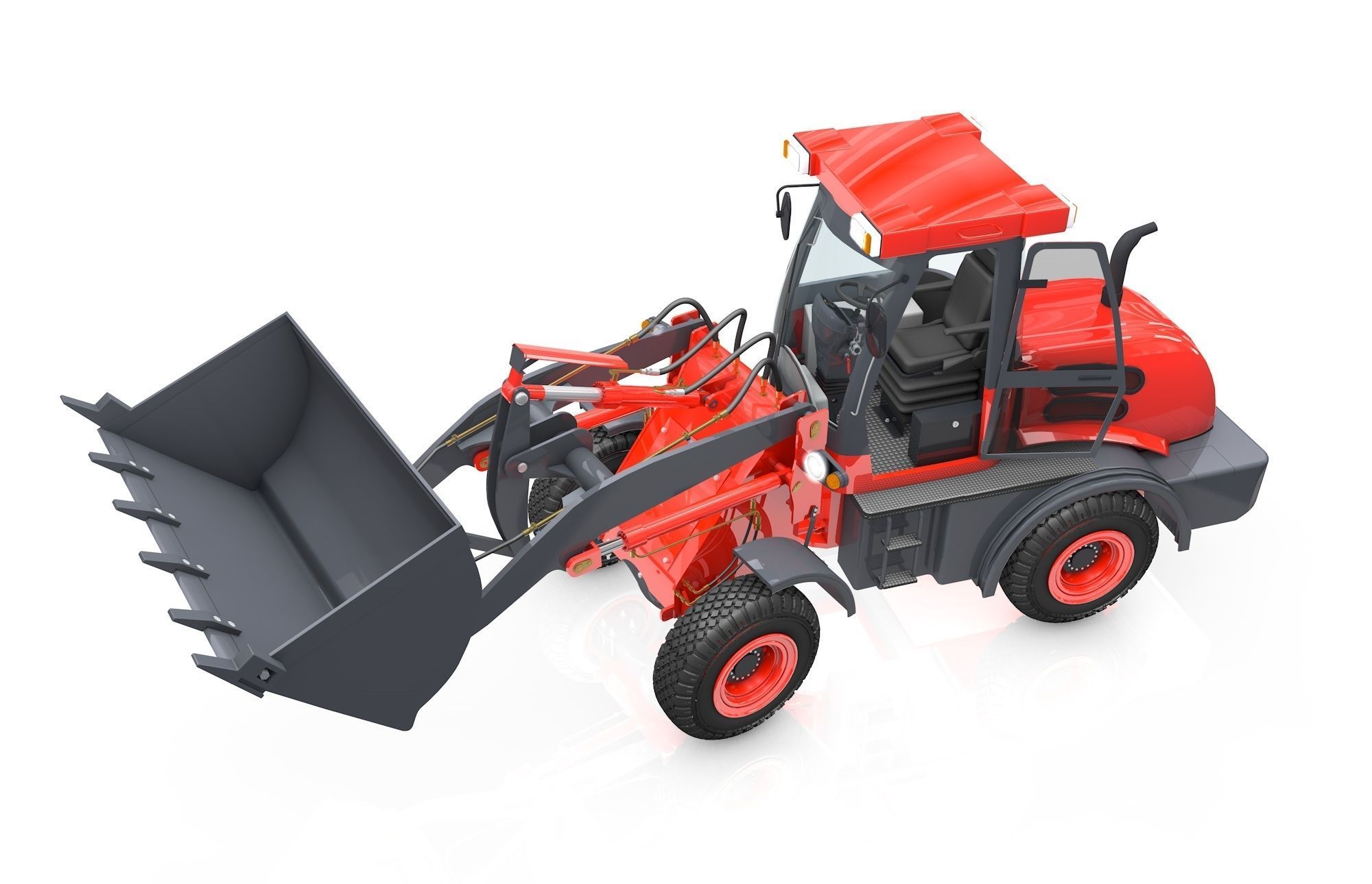 Wheel Loader Animated 3D model animated rigged | CGTrader