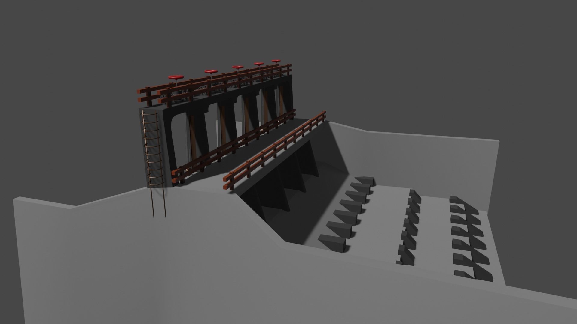 Water Dam Sluice Gate free VR / AR / low-poly 3D model | CGTrader