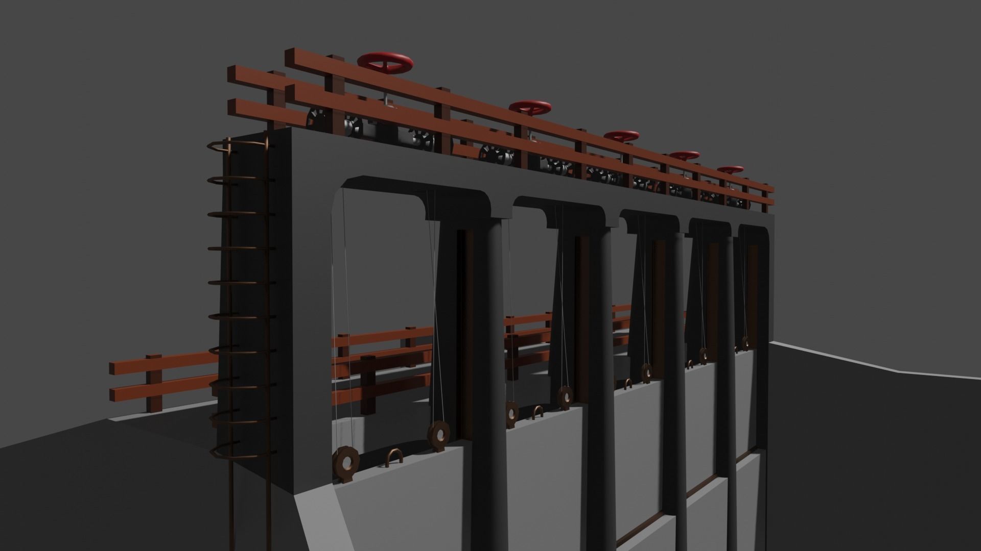 Water Dam Sluice Gate free VR / AR / low-poly 3D model | CGTrader