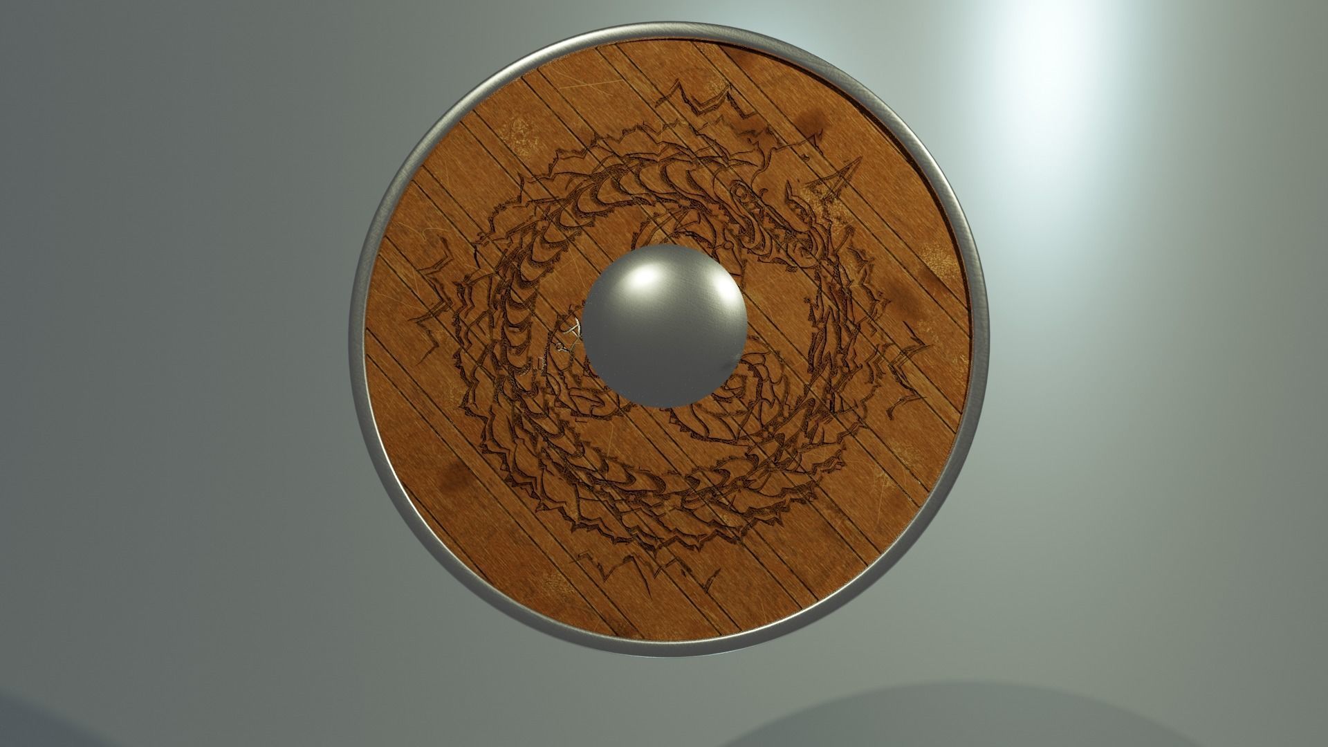 Wooden round shield 3D model | CGTrader
