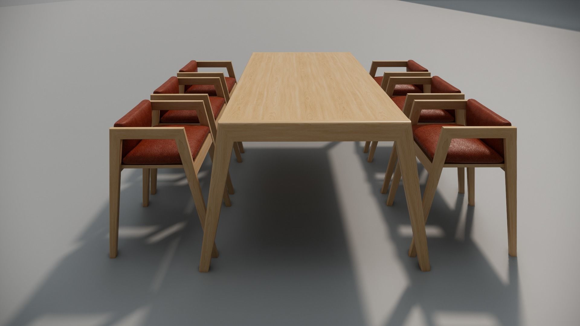 Table and chair Family for Revit three sizes wood 3d model 3D model ...