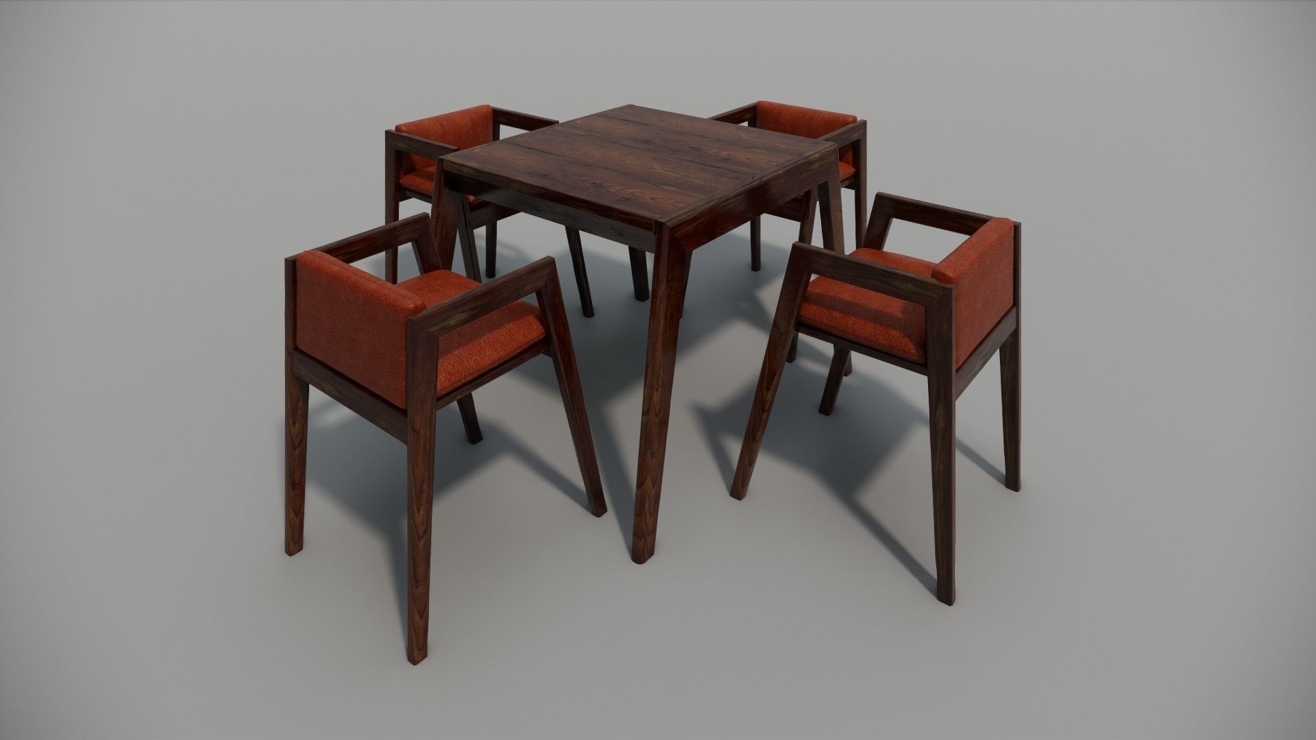 Table and chair Family for Revit three sizes wood 3d model 3D model ...