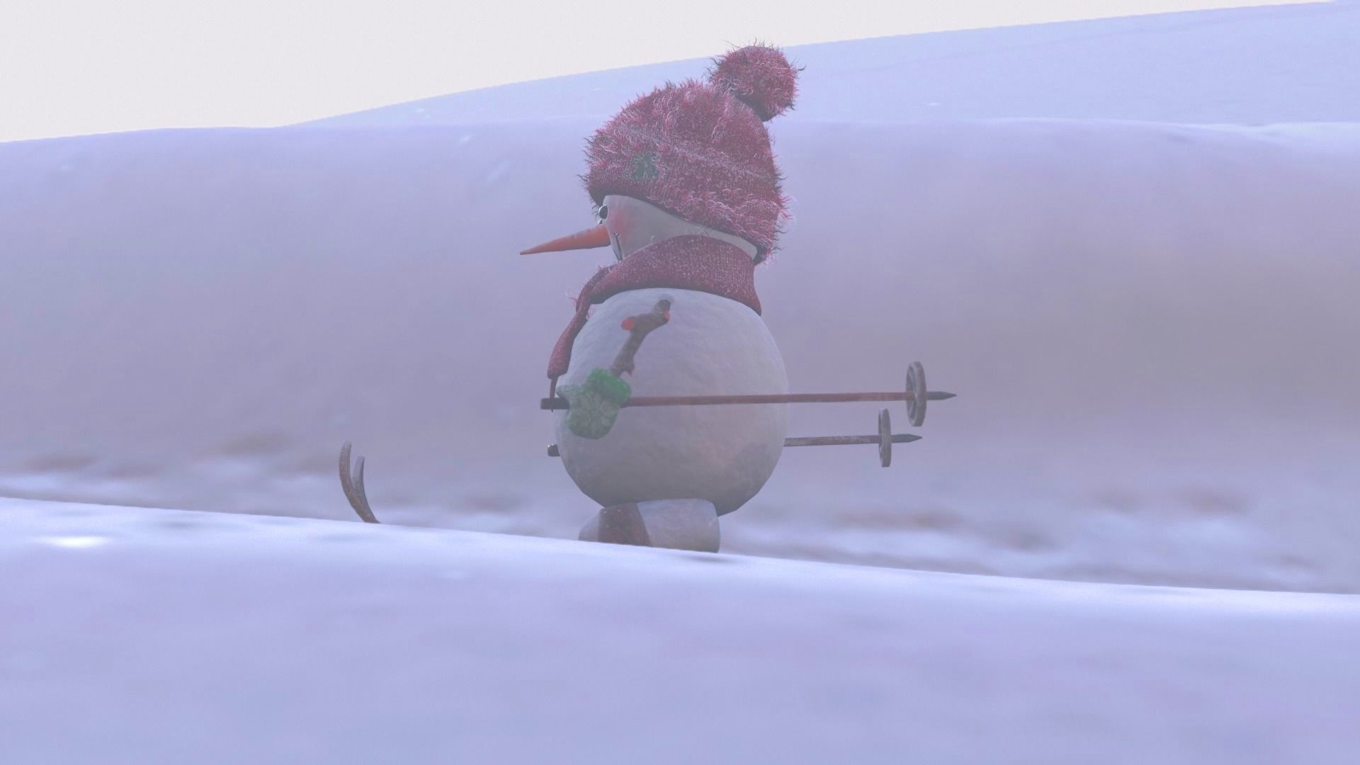 3D model Snowman Skier VR / AR / low-poly rigged animated | CGTrader