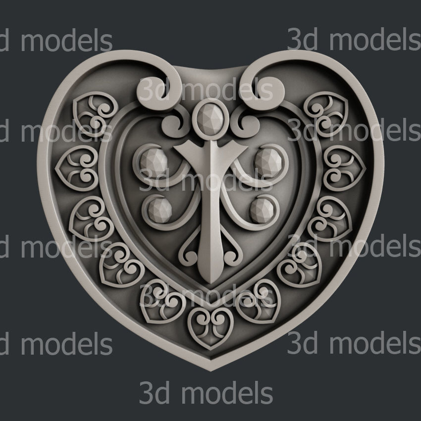 3d STL models for CNC router heart 3D model STL