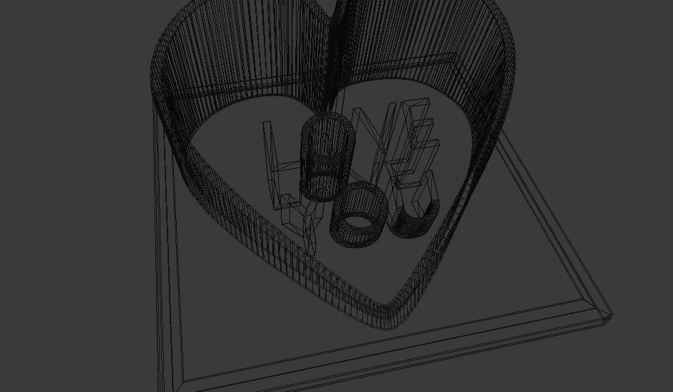 I love you heart 3D model 3D printable | CGTrader