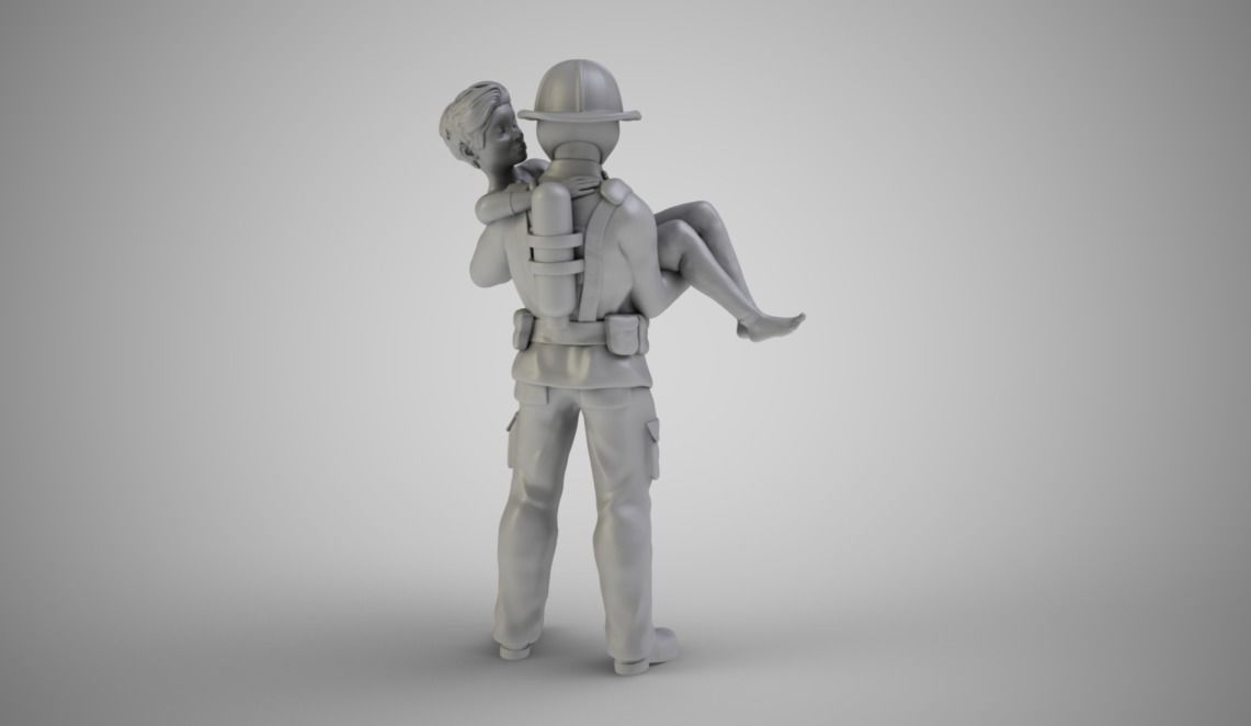 Fireman 2 3D model 3D printable | CGTrader
