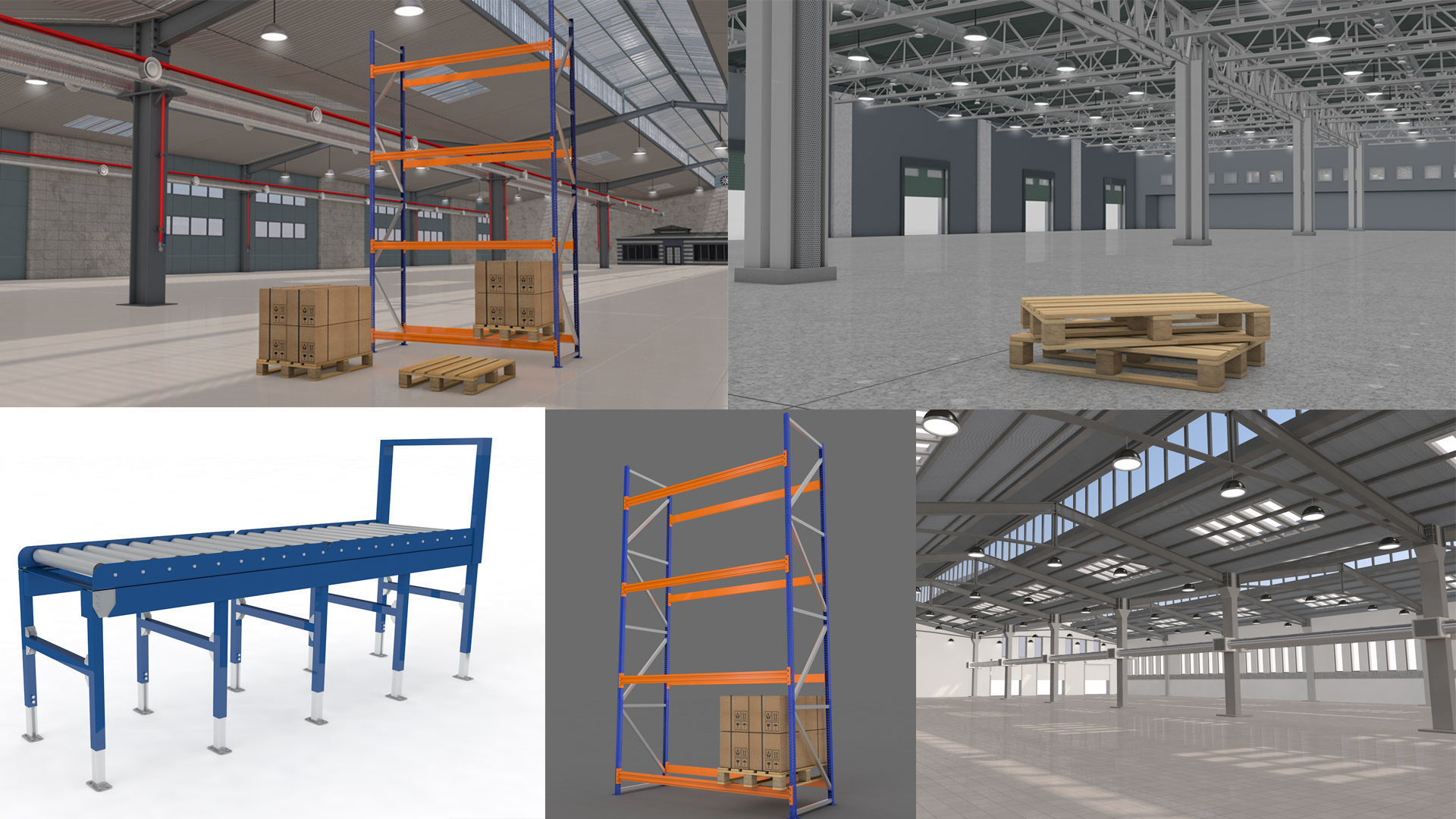 Warehouse and Pallet and Rack Collection | CGTrader