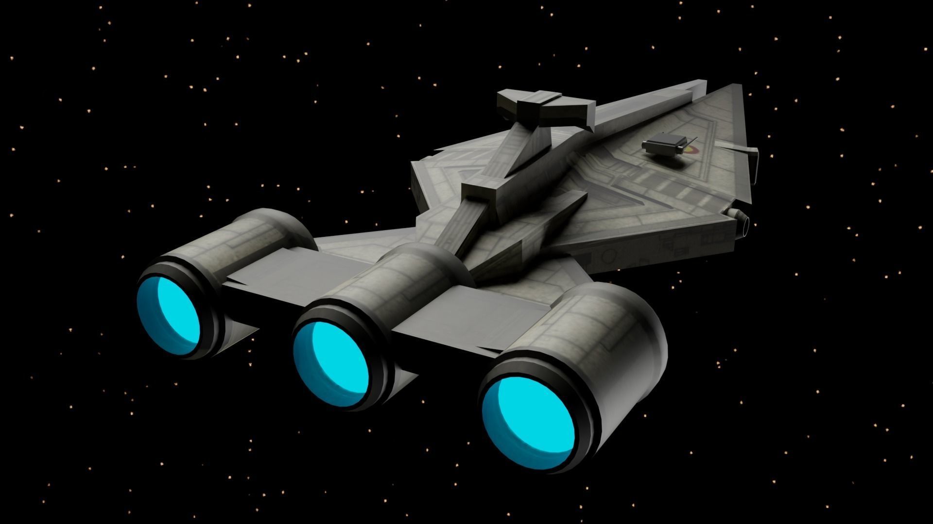 Star Wars - Republic Light Cruiser 3D model rigged | CGTrader