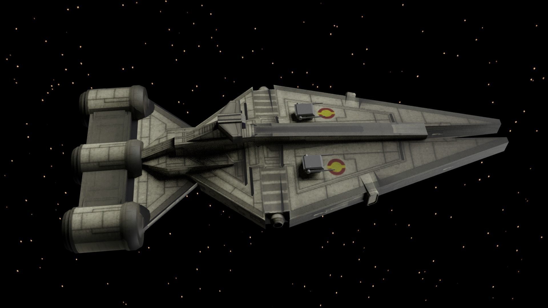 Star Wars - Republic Light Cruiser 3D model rigged | CGTrader