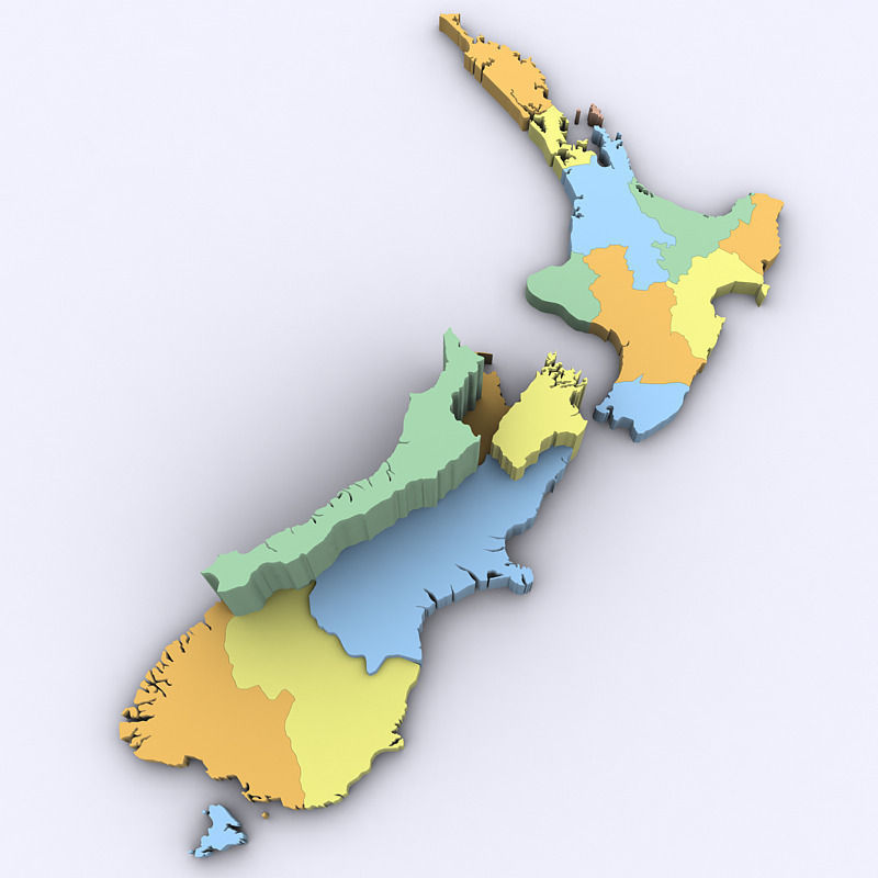 Map of New Zealand 3D model | CGTrader