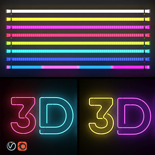 Neon lights 3D model | CGTrader