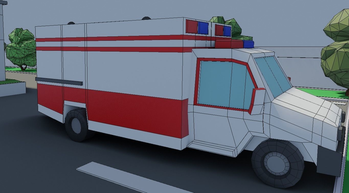 3D model Low poly Hospital VR / AR / low-poly | CGTrader