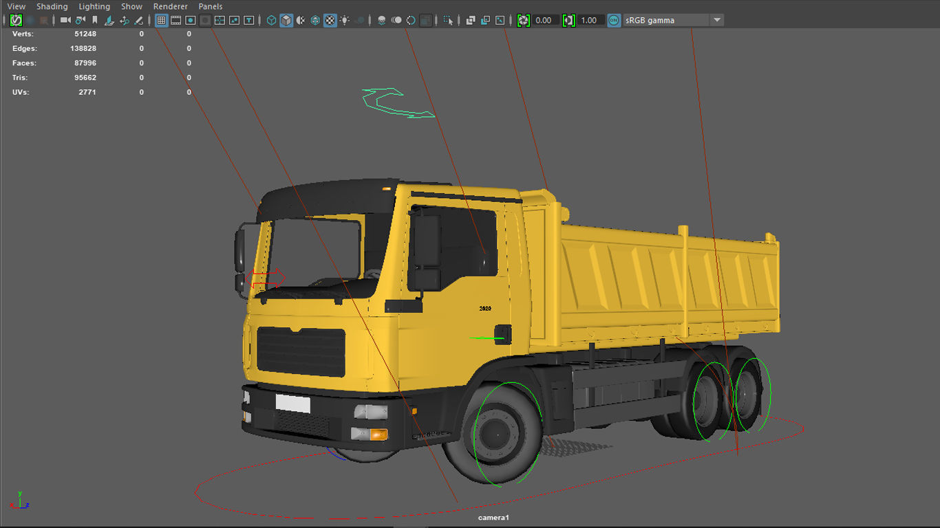 Rigged Lorry Model 3D model rigged | CGTrader