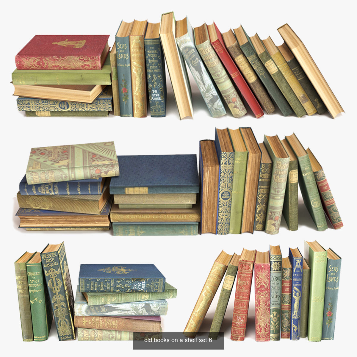large collection of old books | CGTrader