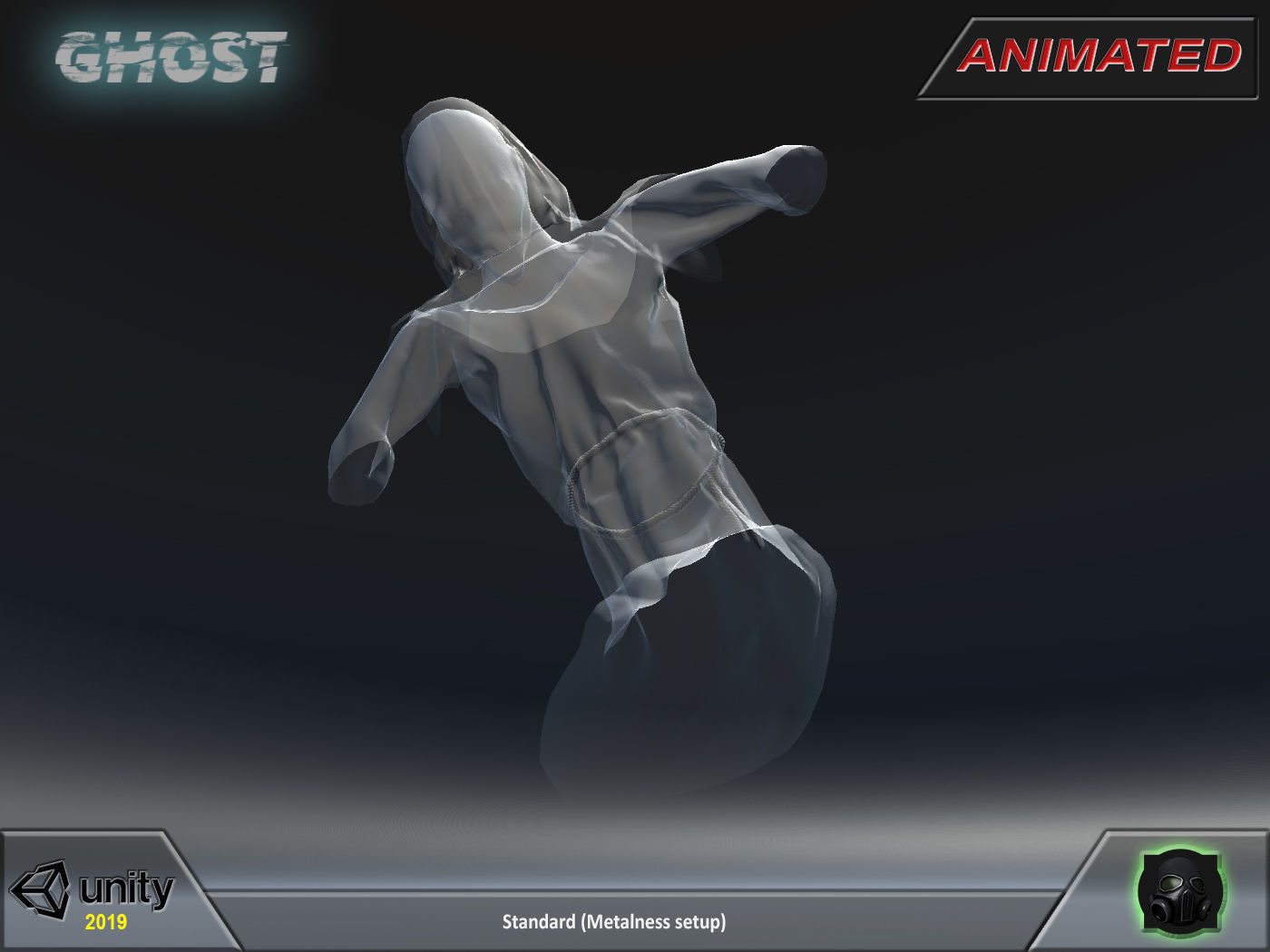 3D model Fantasy character 04--Ghost VR / AR / low-poly rigged animated ...