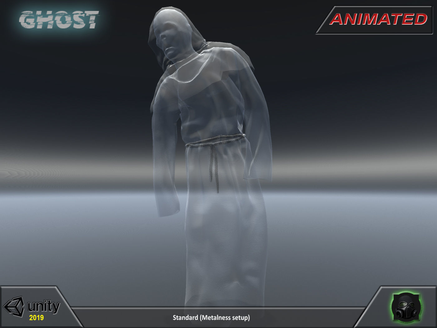 3D model Fantasy character 04--Ghost VR / AR / low-poly rigged animated ...