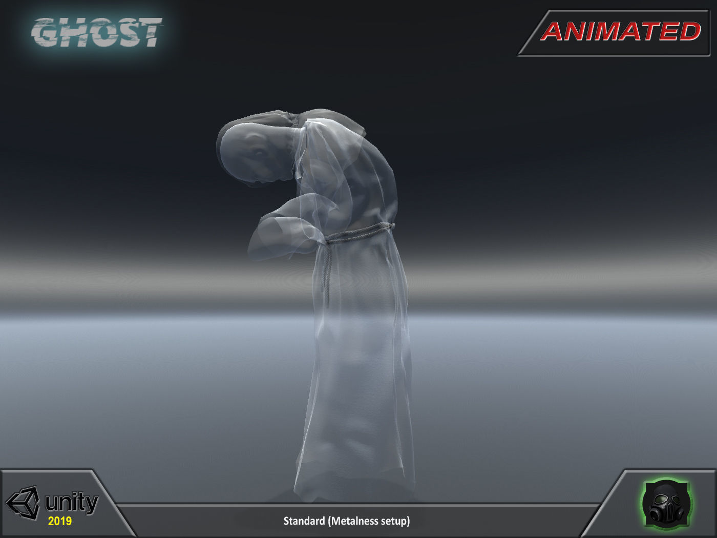 3D model Fantasy character 04--Ghost VR / AR / low-poly rigged animated ...