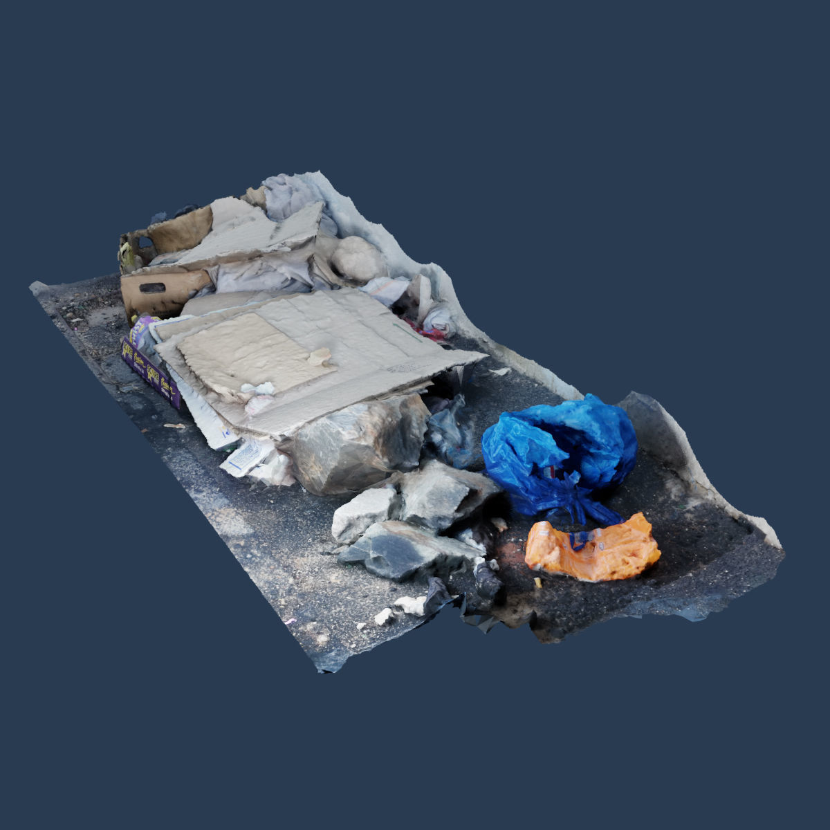 Raw Scan - Rubbish trash litter environment scatter 3D model | CGTrader