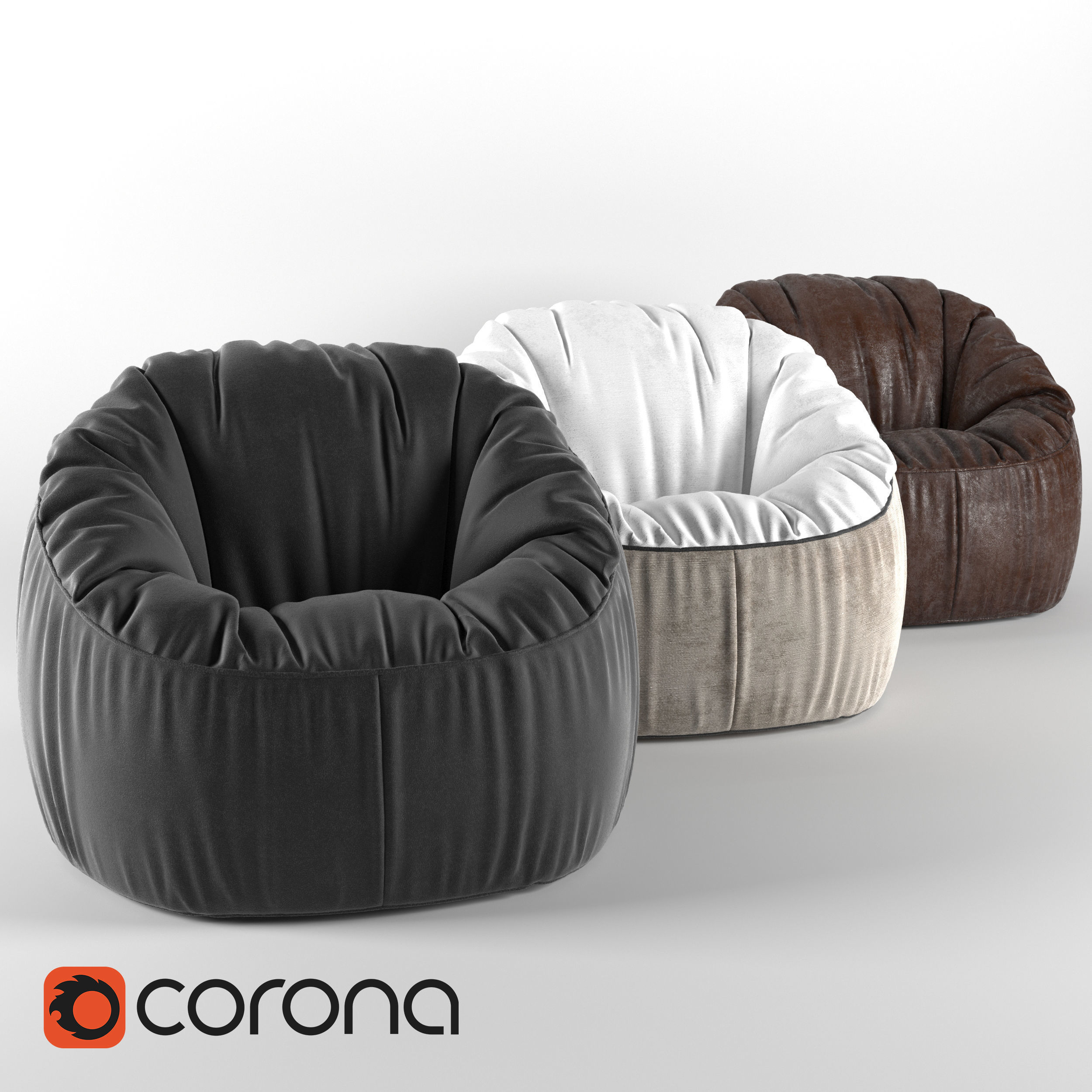 Soft pouf chair 3D model | CGTrader