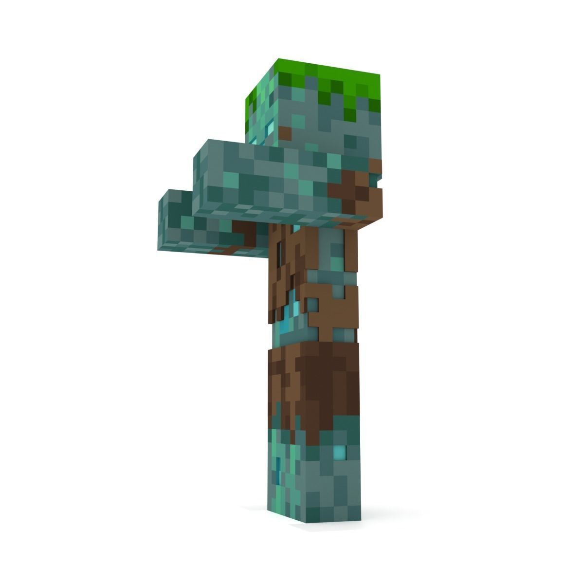 Minecraft Drowned 3D model 3D printable | CGTrader