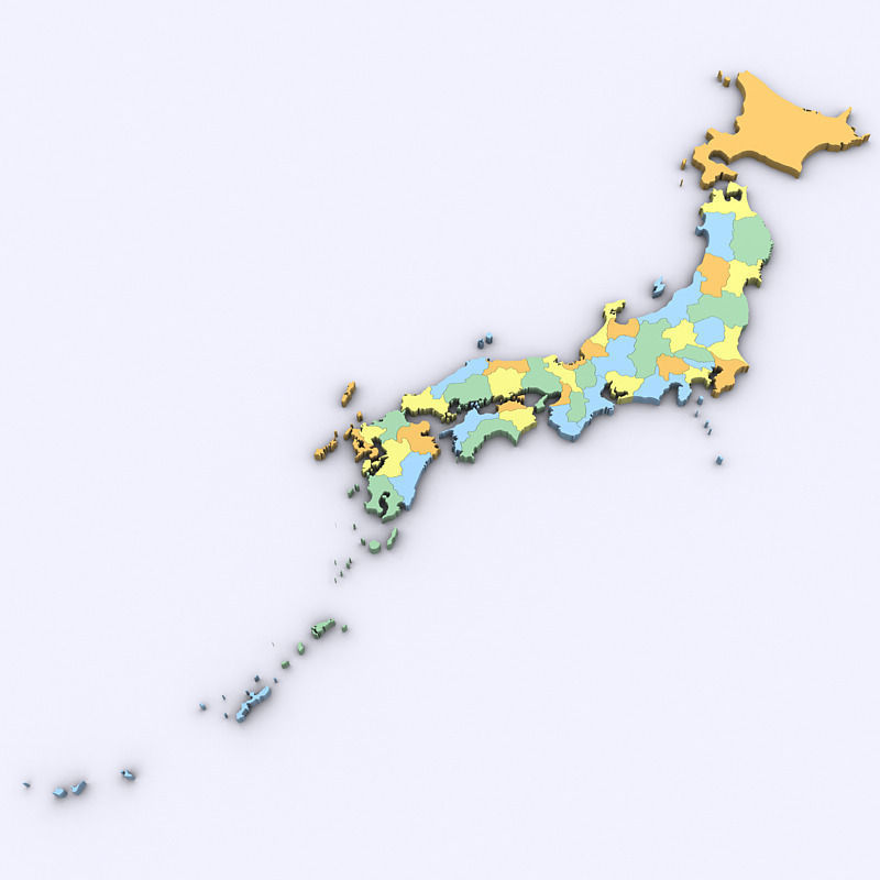 Map of Japan 3D model | CGTrader