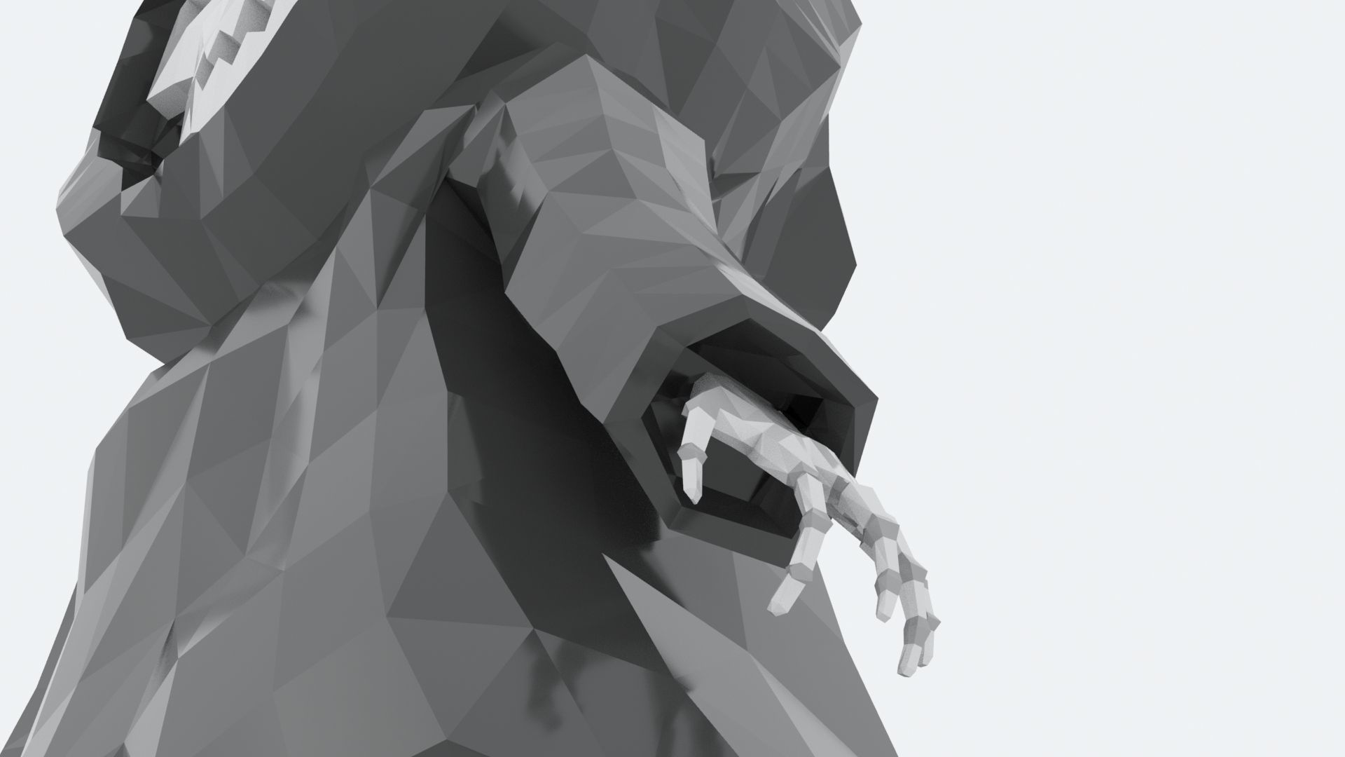 3D model Lowpoly Polygon Grim Reaper Character VR / AR / low-poly ...