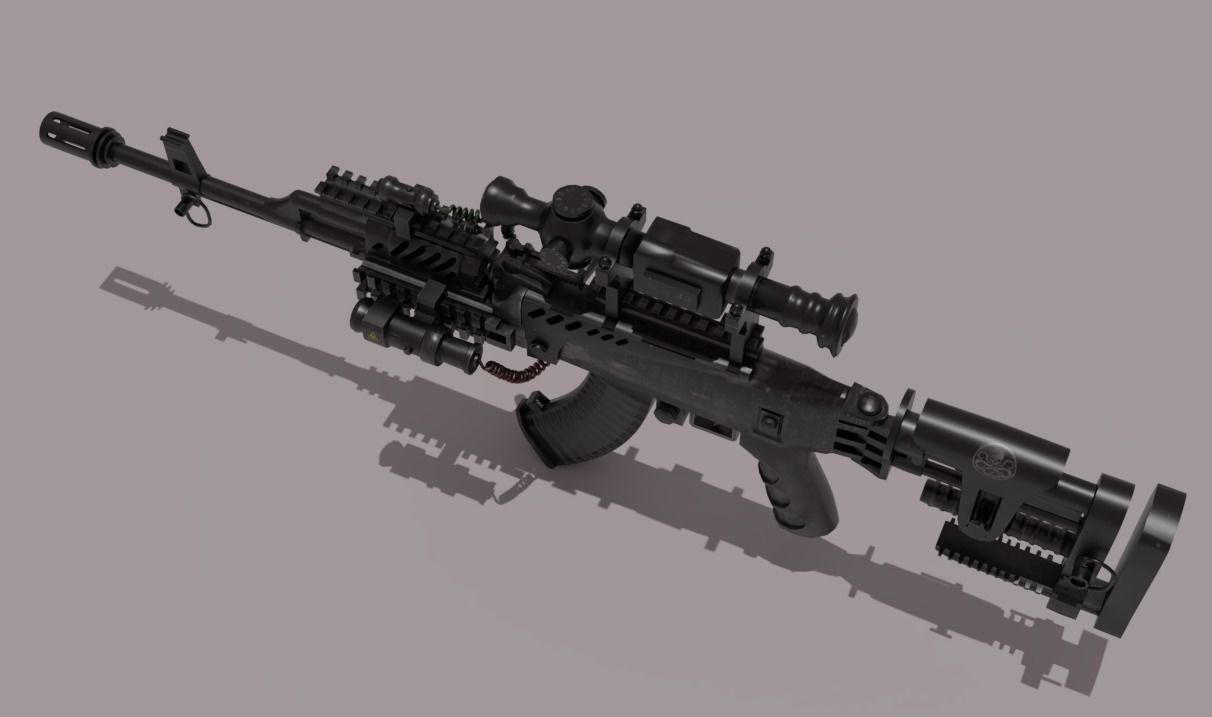 3D model AK Modified Rifle VR / AR / low-poly | CGTrader