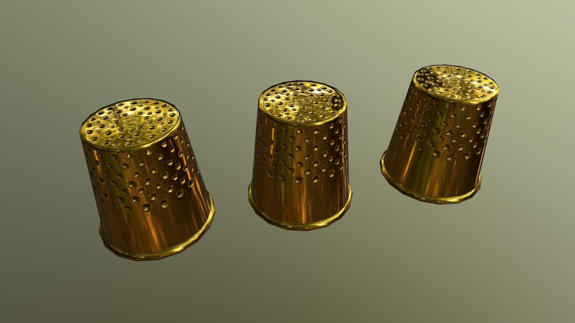 3D model Golden Thimble VR / AR / low-poly | CGTrader