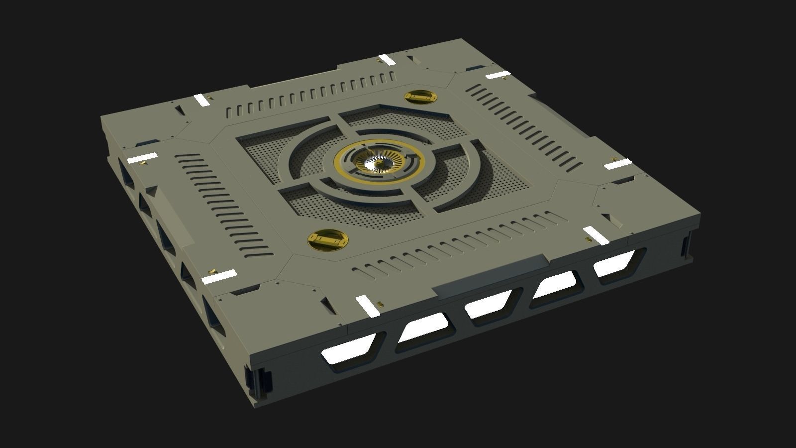 Sci-Fi Radiator Ventilation Panel 3D model | CGTrader