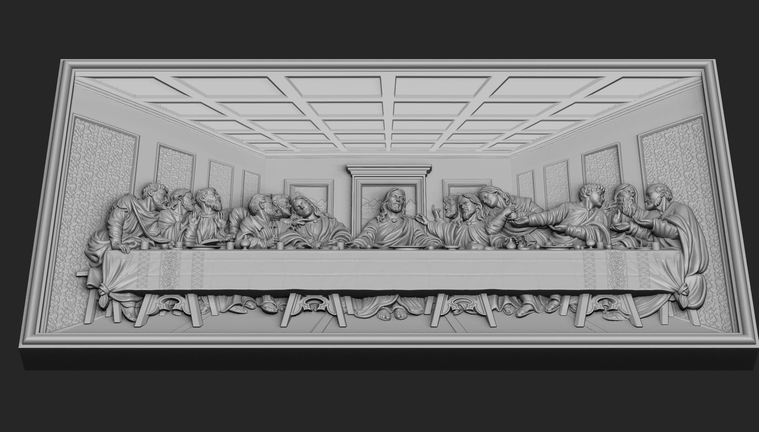 Last Supper Bas-Relief Set 3D model 3D printable | CGTrader