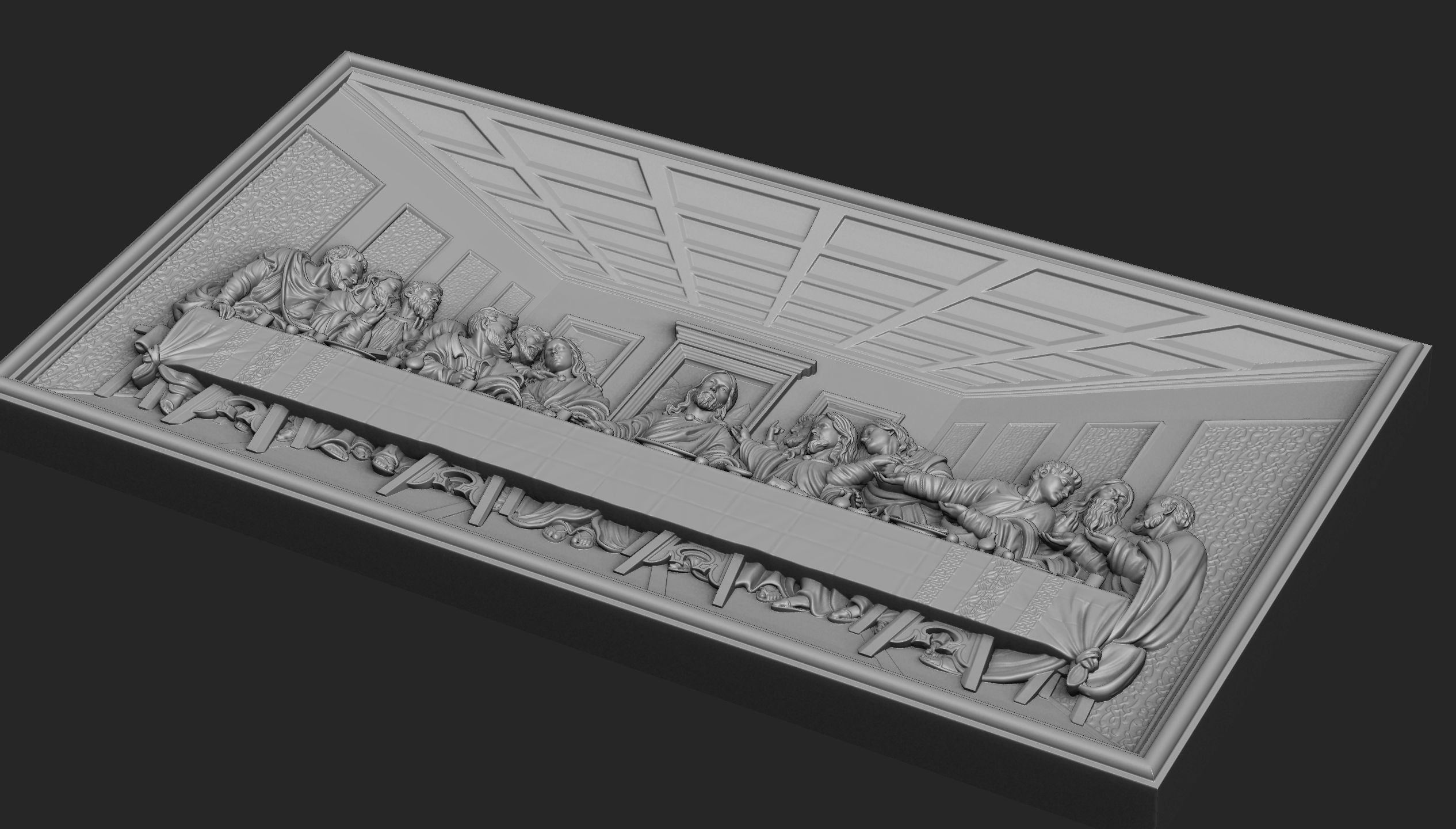 Last Supper Bas-Relief Set 3D model 3D printable | CGTrader