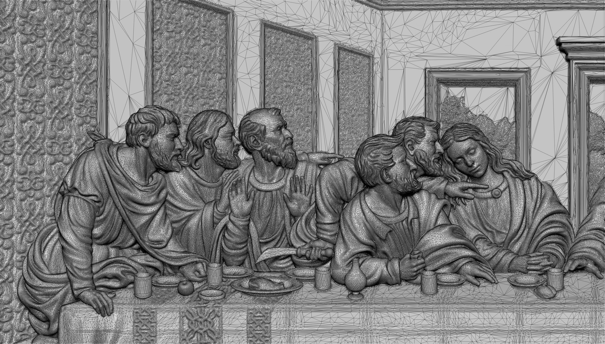 Last Supper Bas Relief Set 3d Model 3d Printable Cgtrader