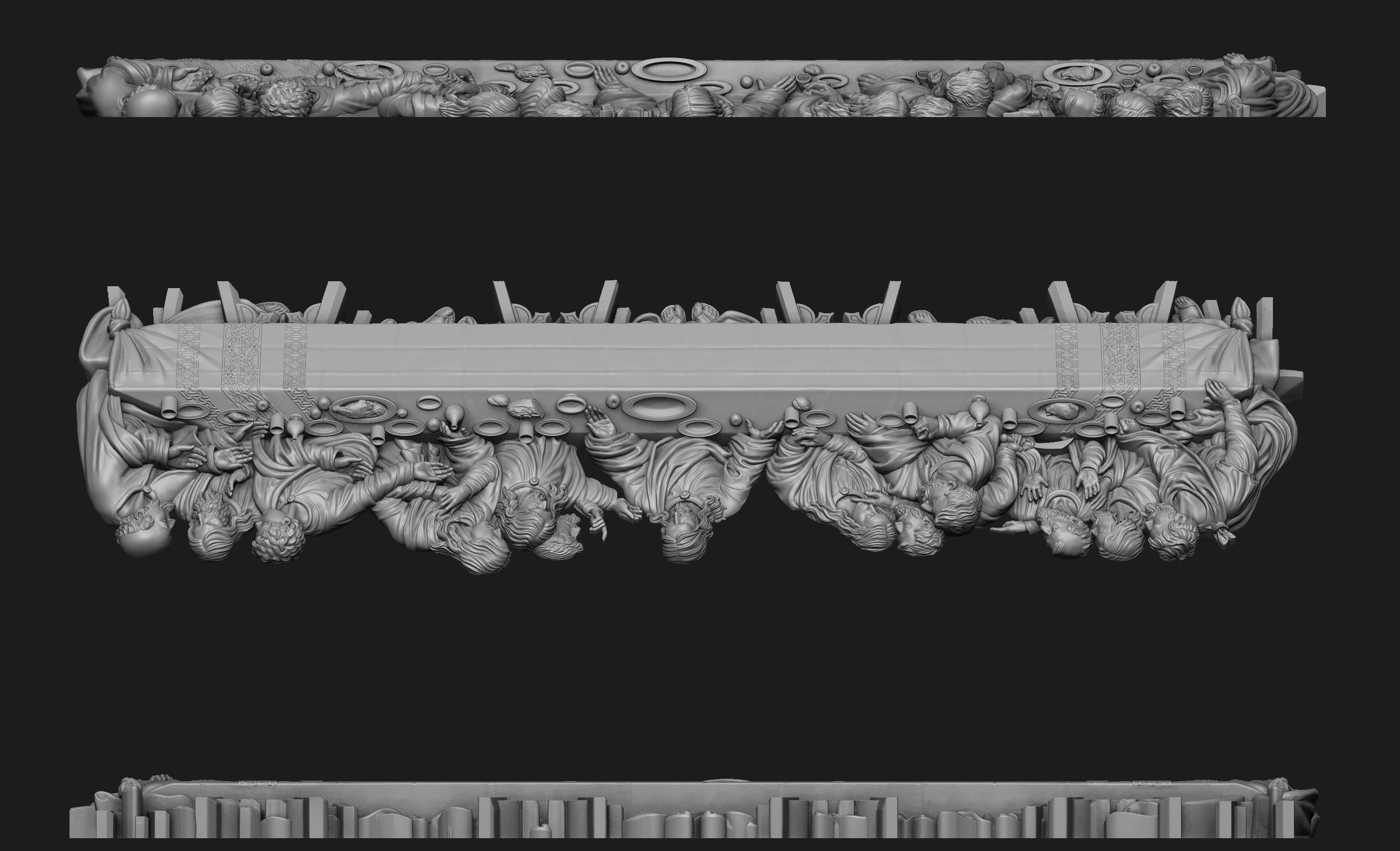 Last Supper Bas Relief Set 3d Model 3d Printable Cgtrader